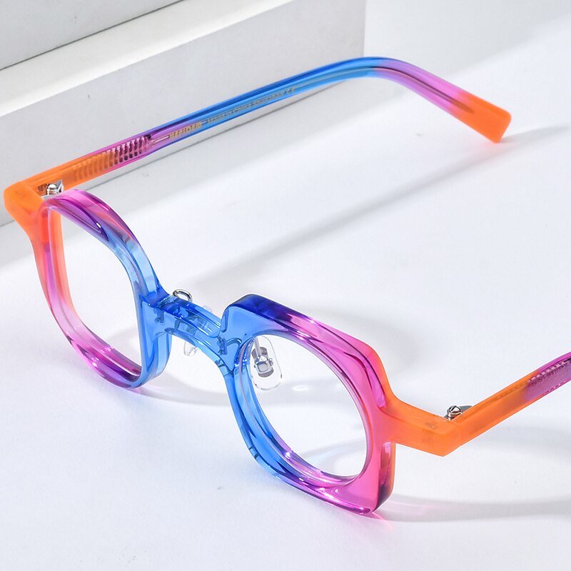 HEPIDEM Multicolor Acetate Glasses Frame Men Square Round Eyeglasses Women Spectacles Eyewear 9260