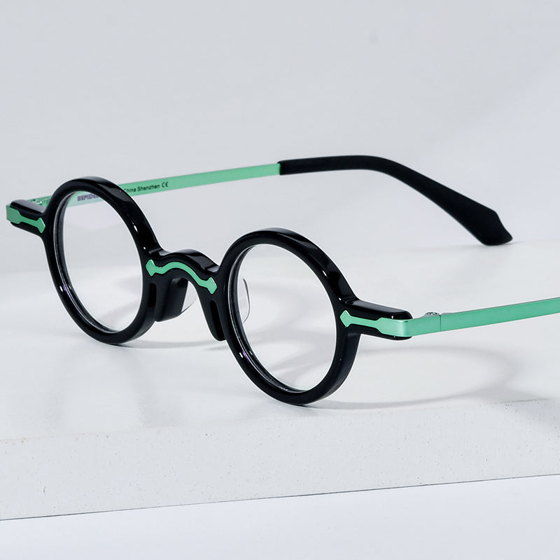 HEPIDEM Acetate Glasses Frame Men Vintage Retro Small Round Eyeglasses ...